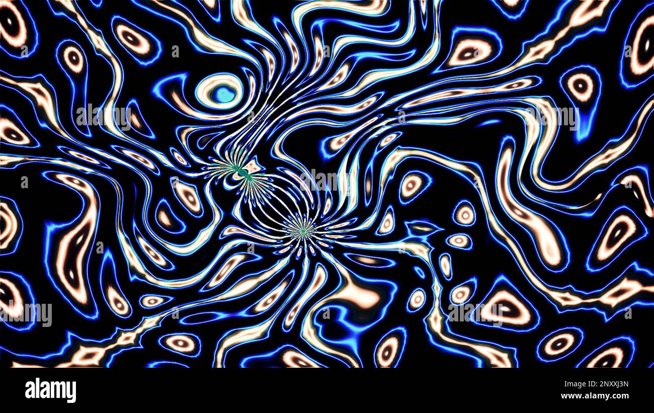 Abstract psychedelic fluid color effect. Motion. Bending and ...