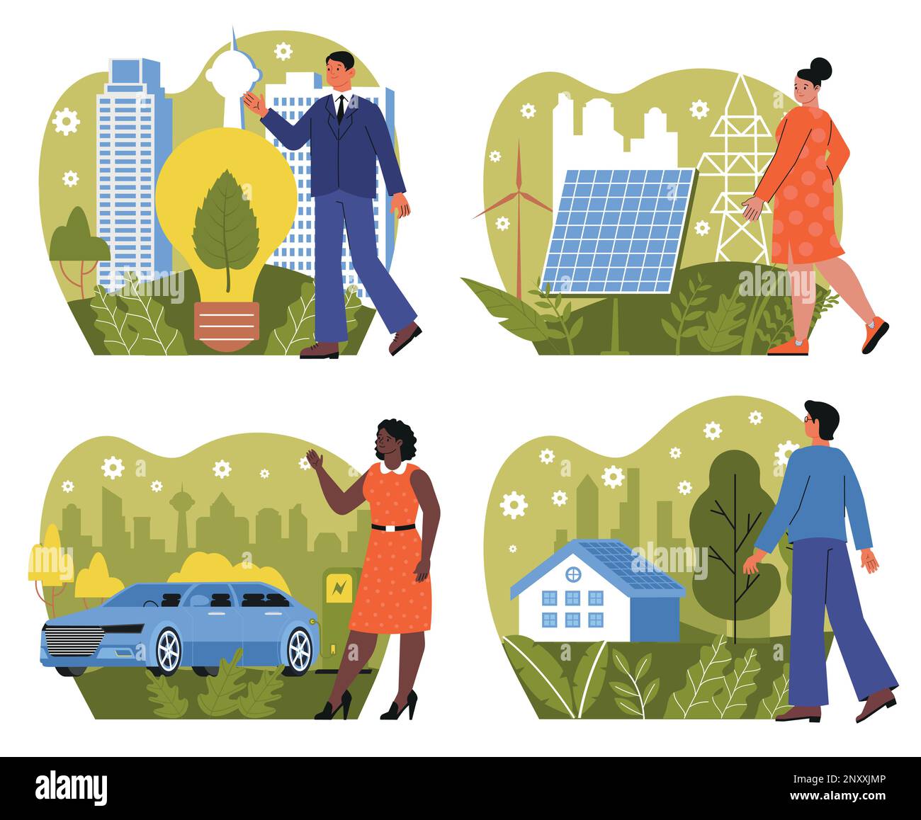 Green energy illustration set Stock Vector Image & Art - Alamy