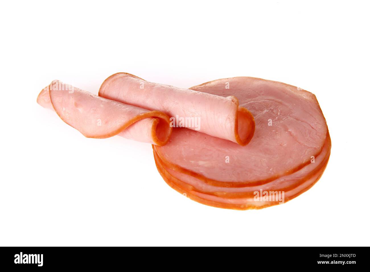 Pork ham slices of isolated on a white background, features Stock Photo ...