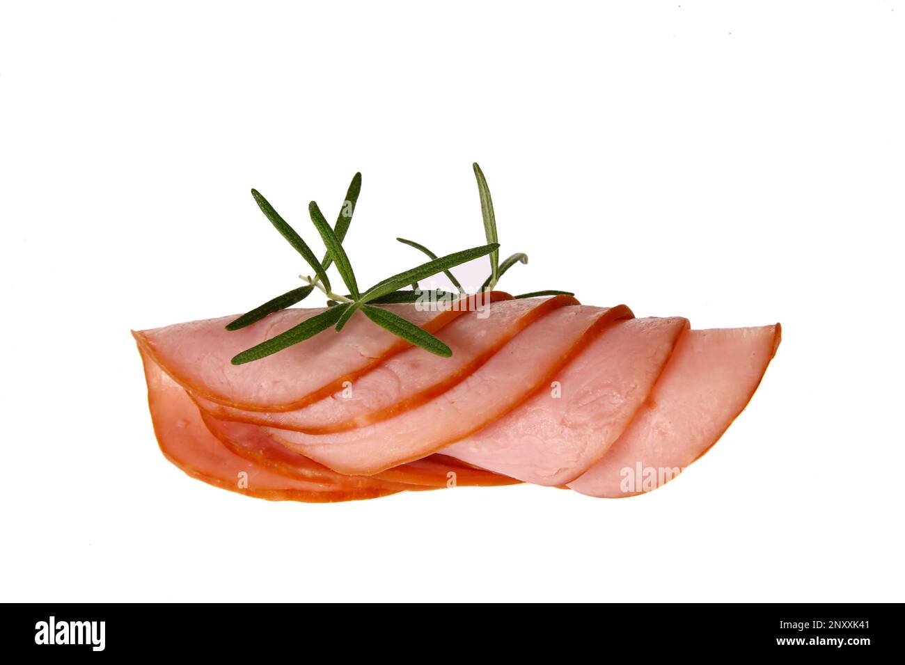 Pork ham slices of isolated on a white background, features Stock Photo ...