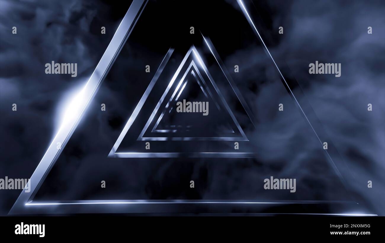 Digital animation triangular glowing tunnel hi-res stock photography ...