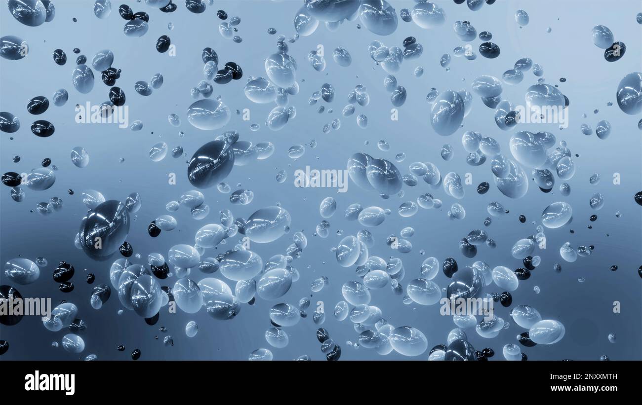 Alien blood stream with randomly flowing cells. Motion. Small particles ...