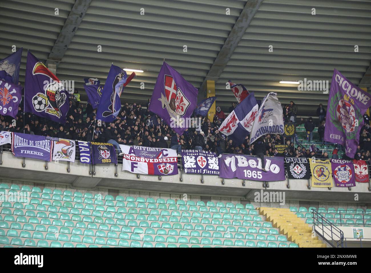 Fiorentina fans show their support during Hellas Verona vs ACF ...