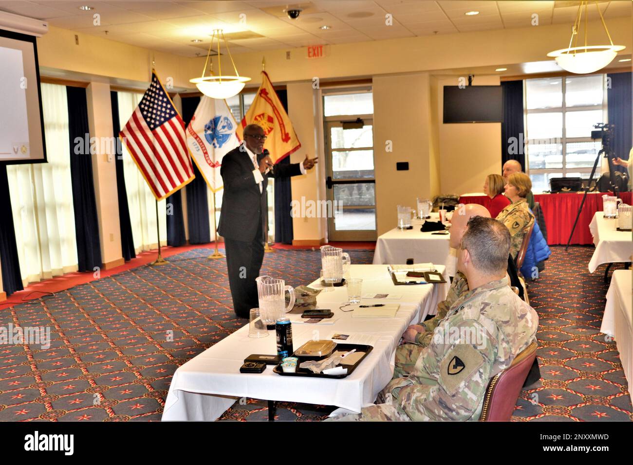 Guest speaker Marcus Gentry gives his presentation about Martin Luther ...