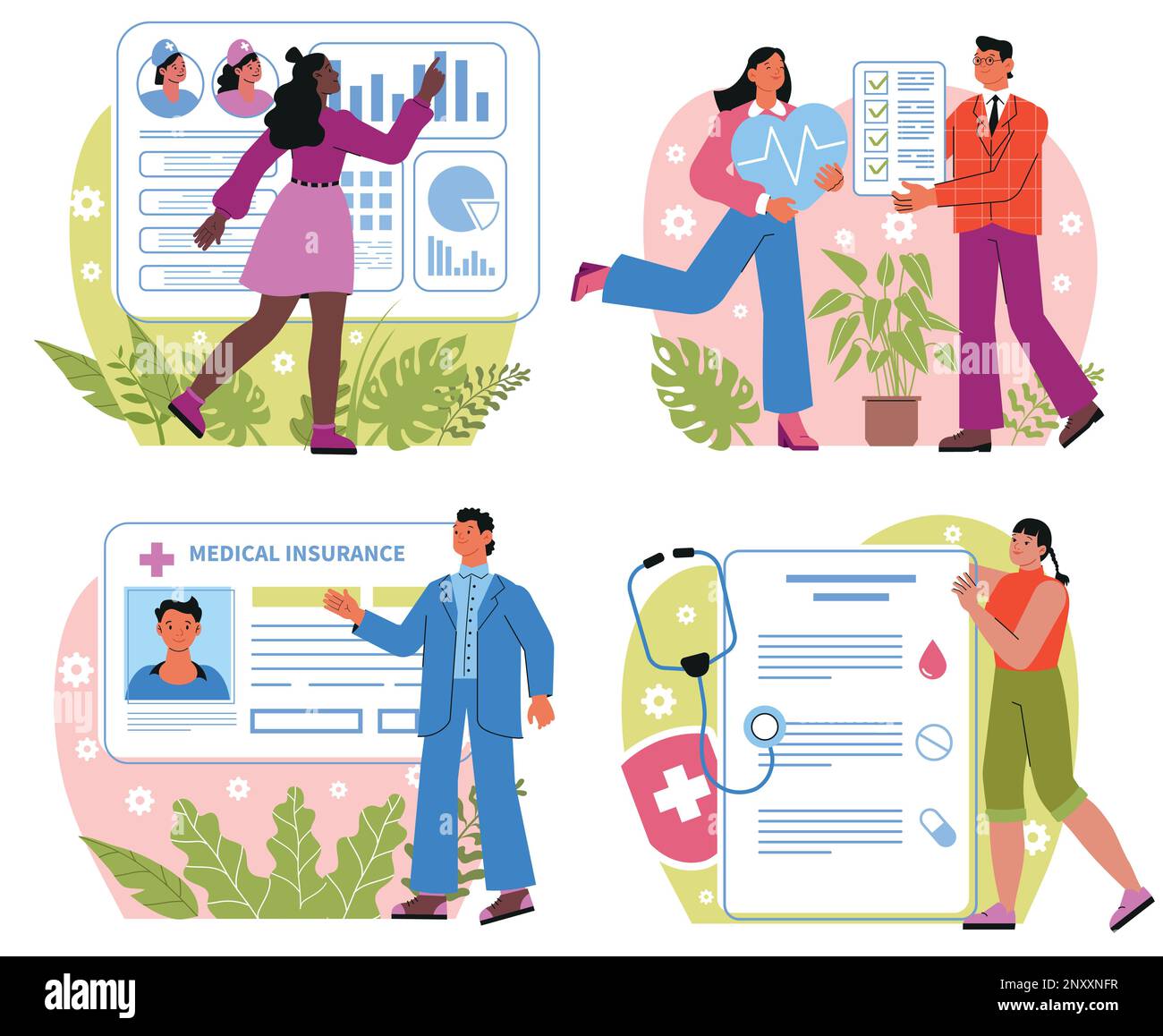 Set of medical insurance illustrations Stock Vector Image & Art - Alamy