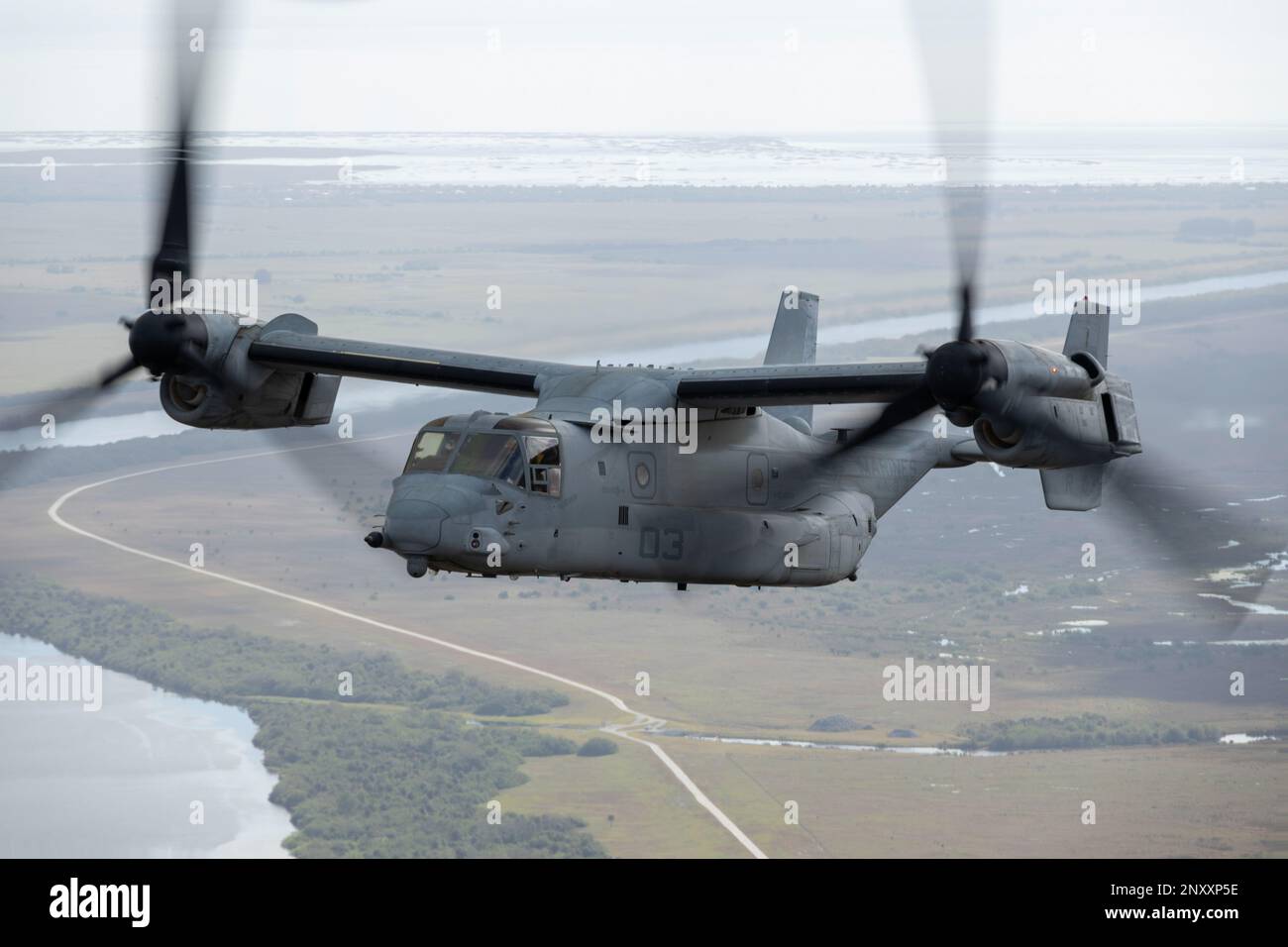 A U.S. Marine Corps MV-22B Osprey with Marine Medium Tiltrotor Squadron ...