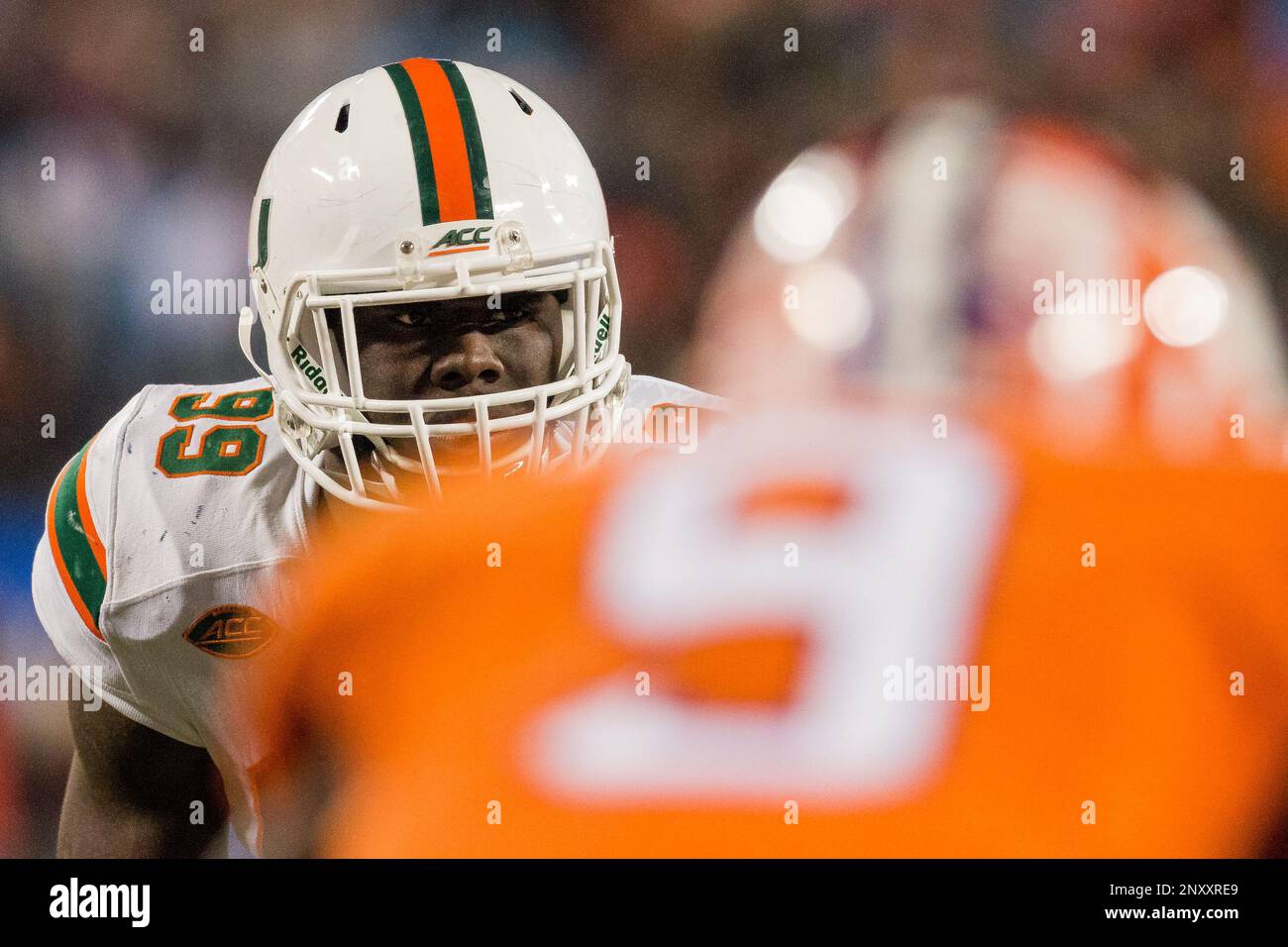 December 2, 2017: Miami defensive lineman Joe Jackson (99) in the ACC ...
