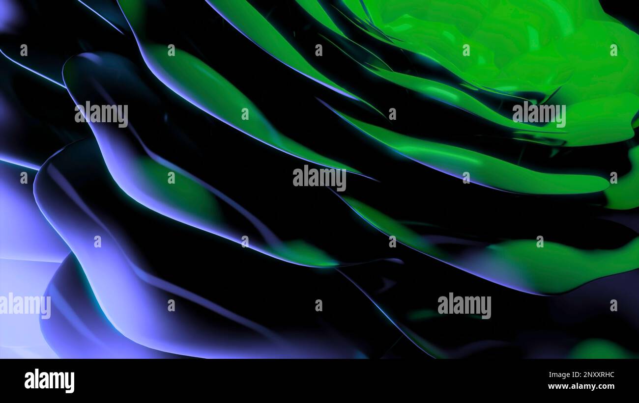 3D liquid flows like fountain stream. Design. 3D flow with colorful ...