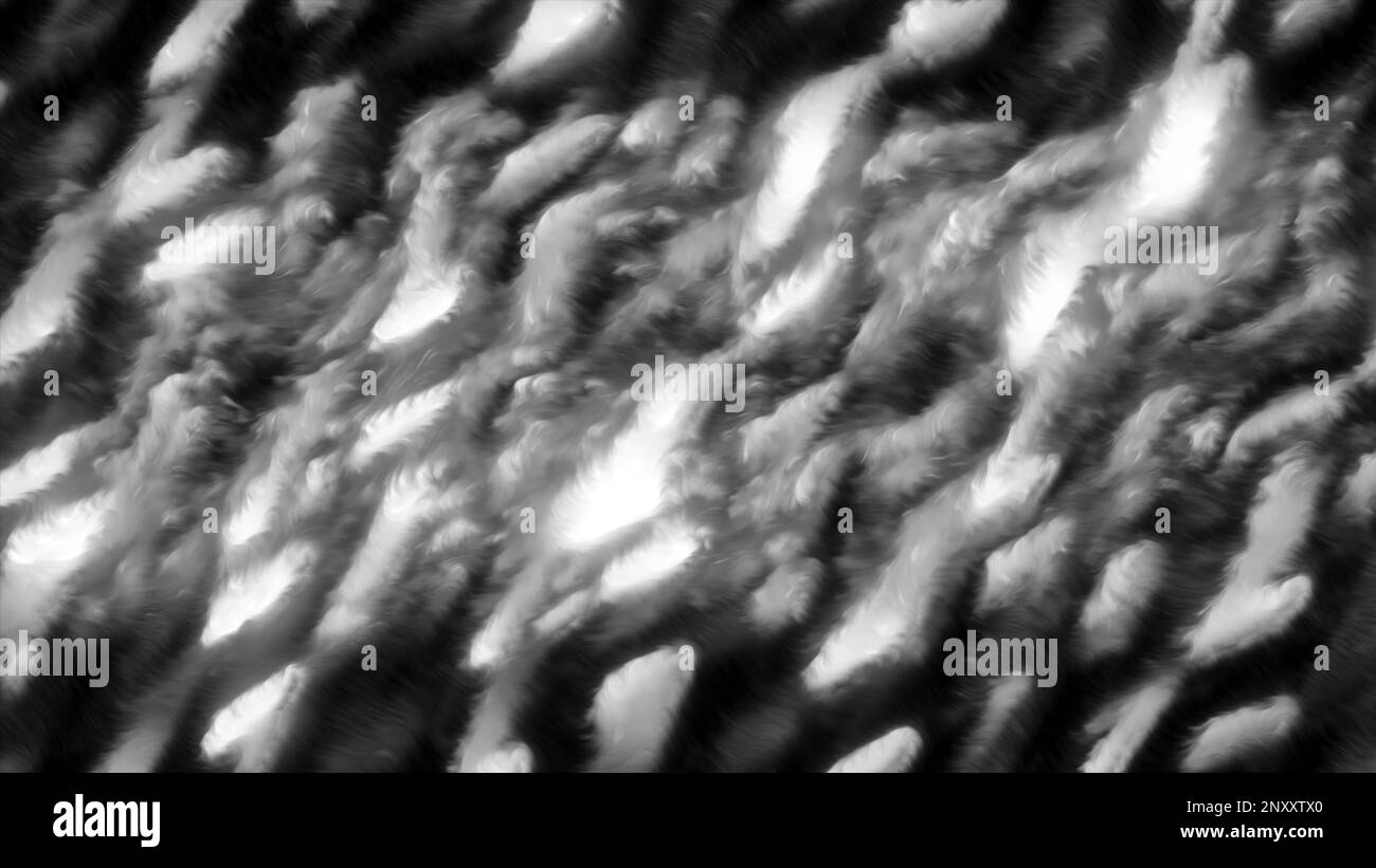 Abstract ripples and liquid surfaces with shiny lines. Motion. Bright ...