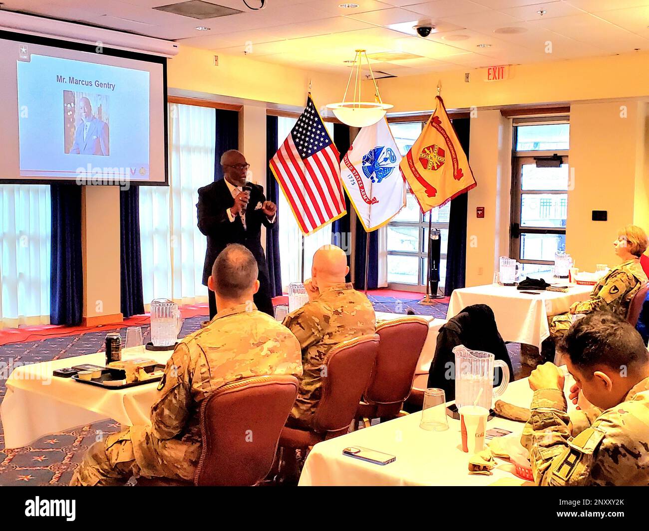 Guest speaker Marcus Gentry gives his presentation about Martin Luther ...