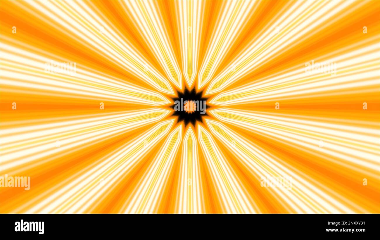 Hypnotic pattern with flashing rays. Motion. Flashing linear beams ...