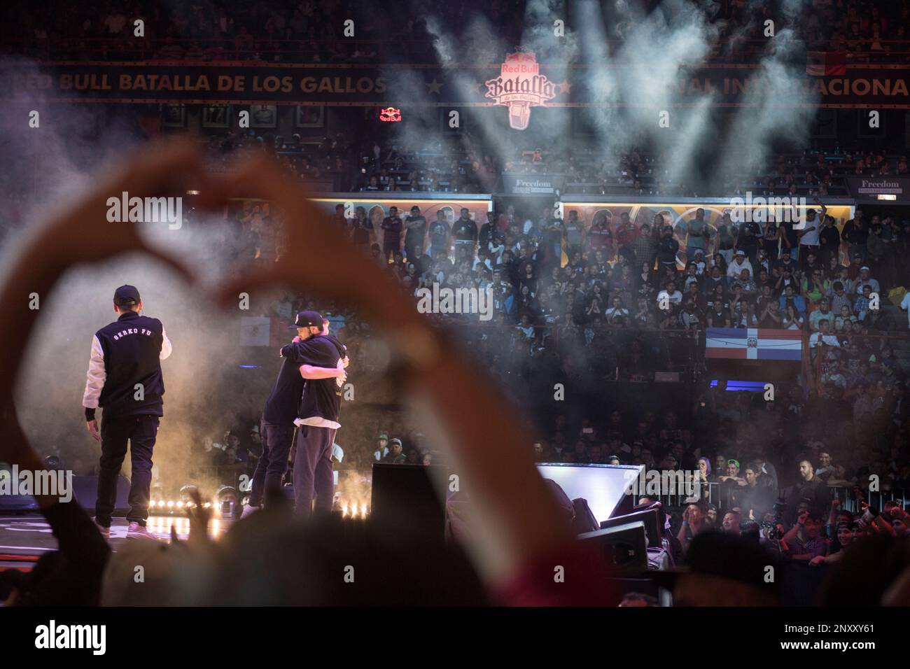 Pepe Grillo and Arkano performs at the Red Bull Batalla de los Gallos ...