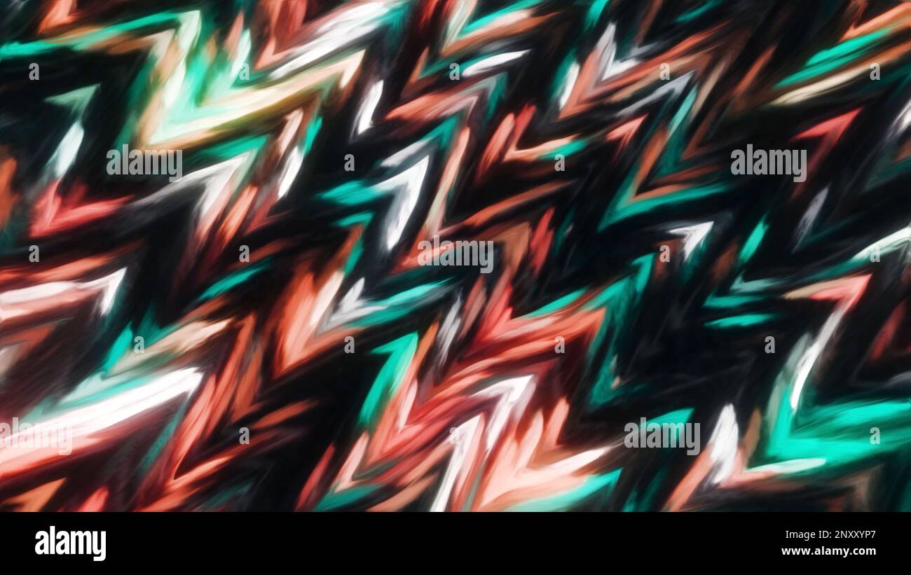 Colorful moving pattern with zigzags. Motion. Moving triangular zigzags with flickering in ...