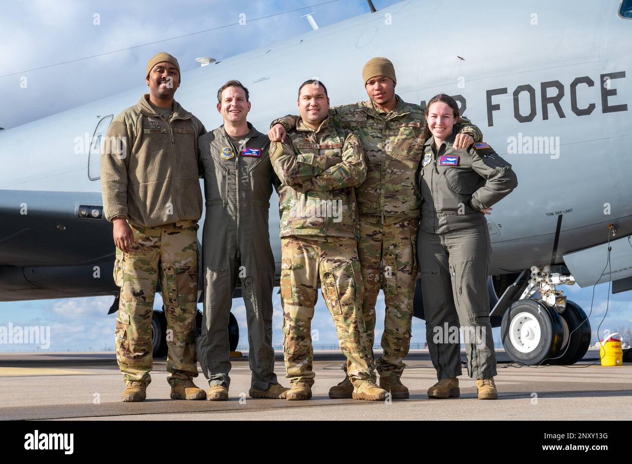 Aircrew from the 350th Air Refueling Squadron poses for a photo after ...