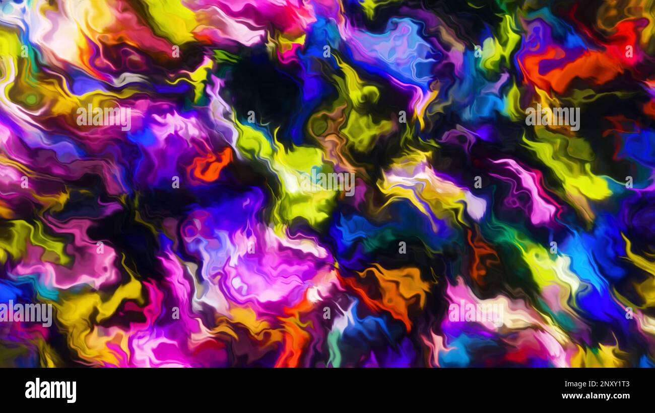 Bright colorful animation with shimmering curved lines. Motion ...