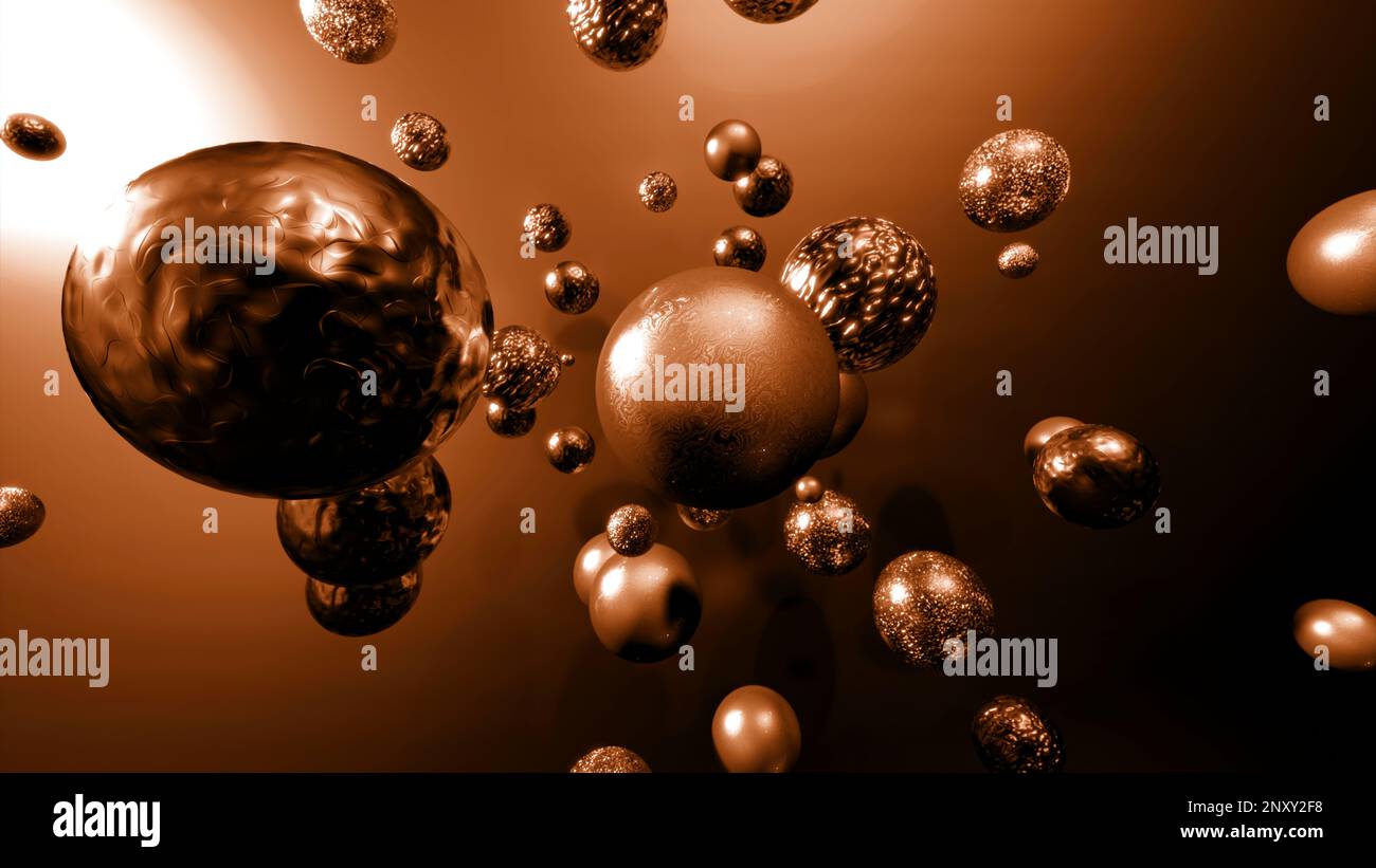 Metal molecules in moving space. Design. 3d metal molecules move in ...