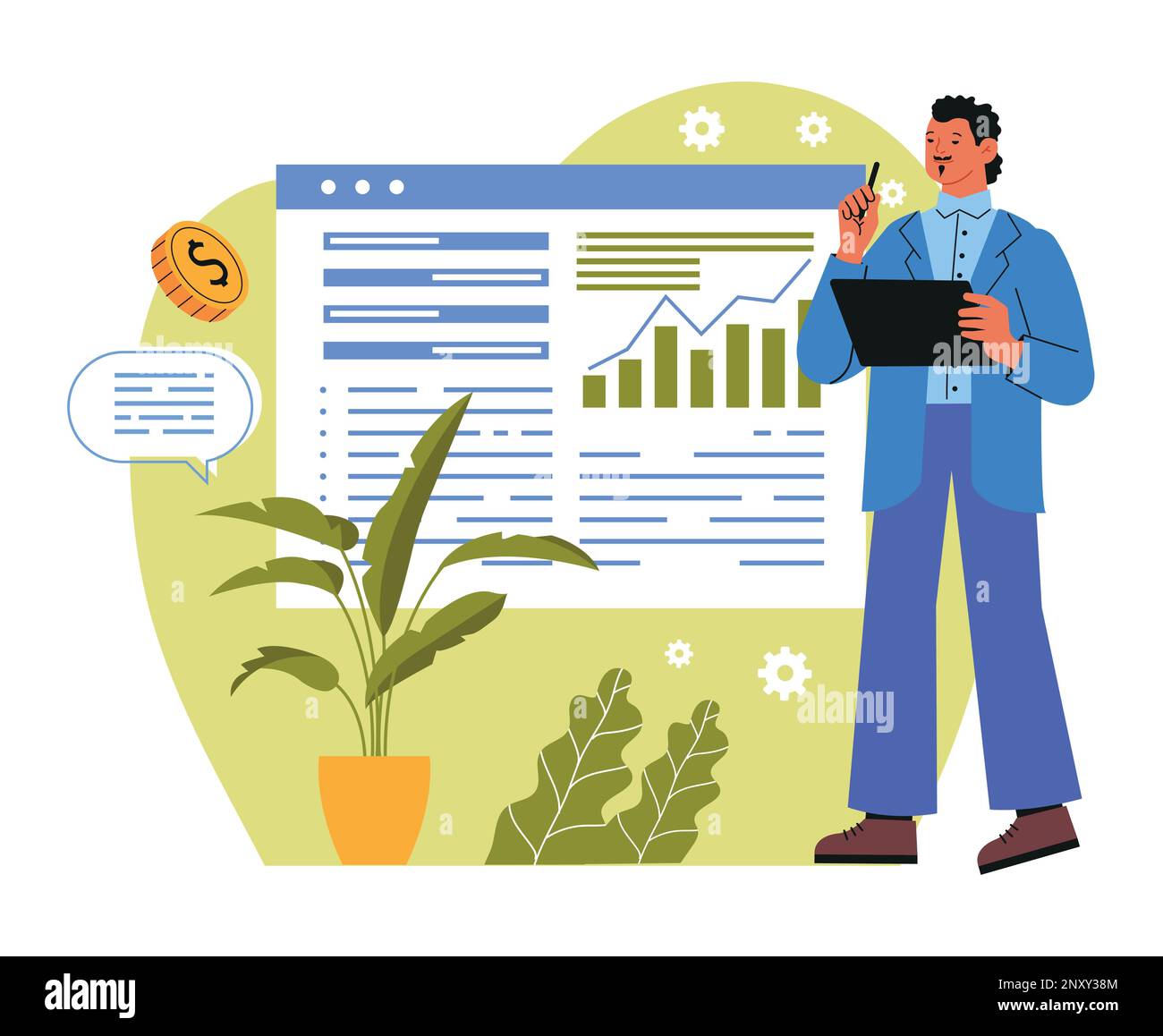Financial report concept Stock Vector Image & Art - Alamy