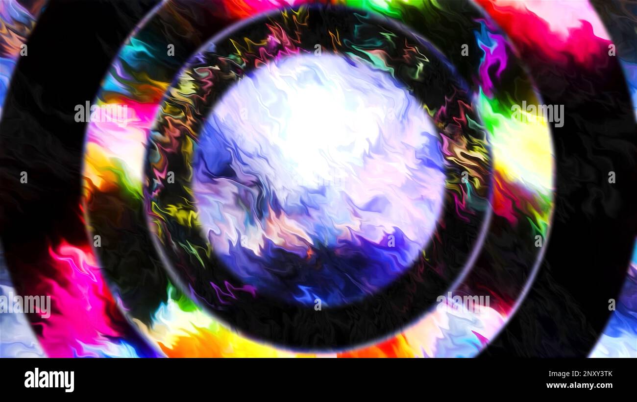 Colorful animation with pulsating rings for attention. Motion. Colorful ...