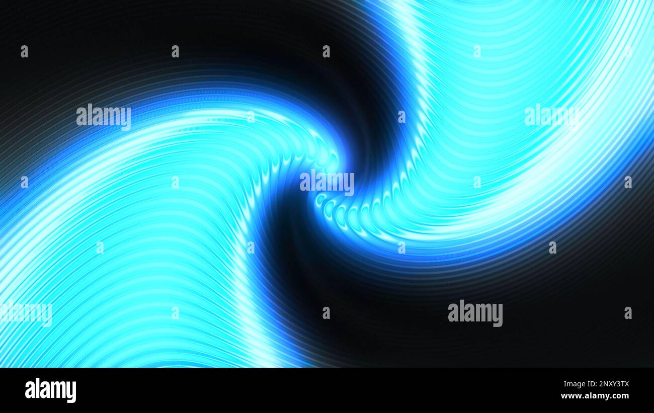 Abstract spiral flow with stripes on black background. Motion. Spiral ...