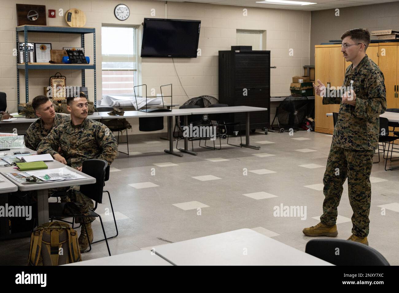 U.S. Marine Corps Cpl. Sam M. Fouts, a student with the School of ...