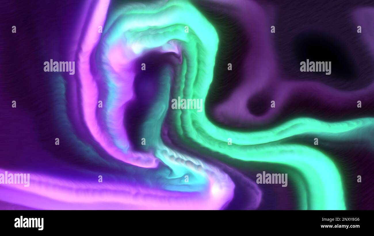 Psychedelic curved lines with colorful energy pulses. Motion. Colorful ...