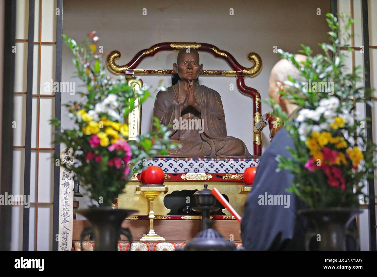A picture taken on Nov.7, 2017 shows Tokuhon Shonin's statue at Tanjo ...