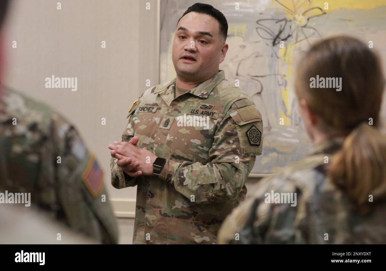 Command Sgt. Maj. Jose Sanchez, the command sergeant major of the 198th ...