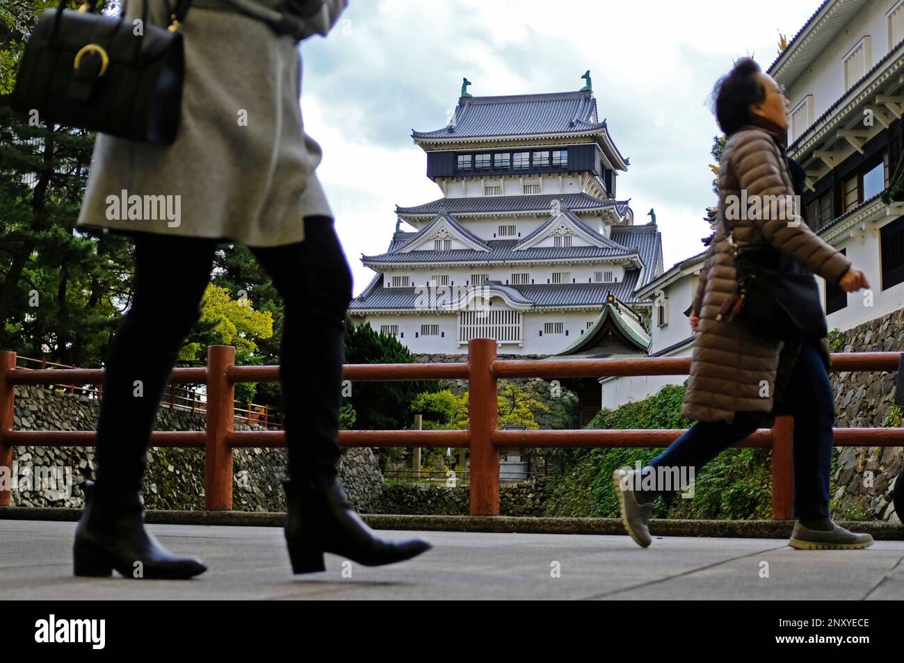 This picture taken on Nov.23, 2017 shows reconstructed castle tower of ...