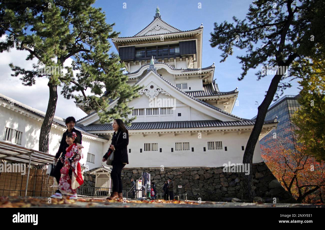This picture taken on Nov.23, 2017 shows reconstructed castle tower of ...