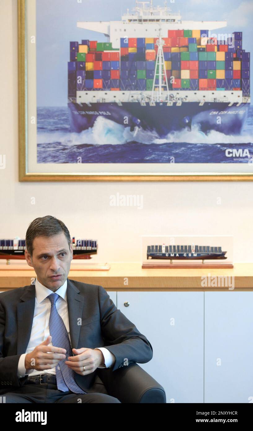 Rodolphe Saade, chairman and CEO of container shipping company CMA CGM ...