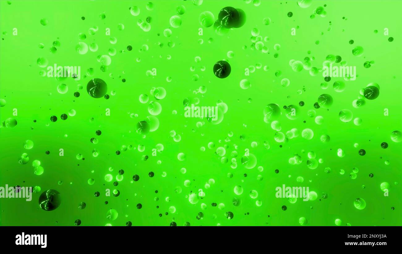 Dense bubbles flying in air. Motion. A lot of balls are moving ...