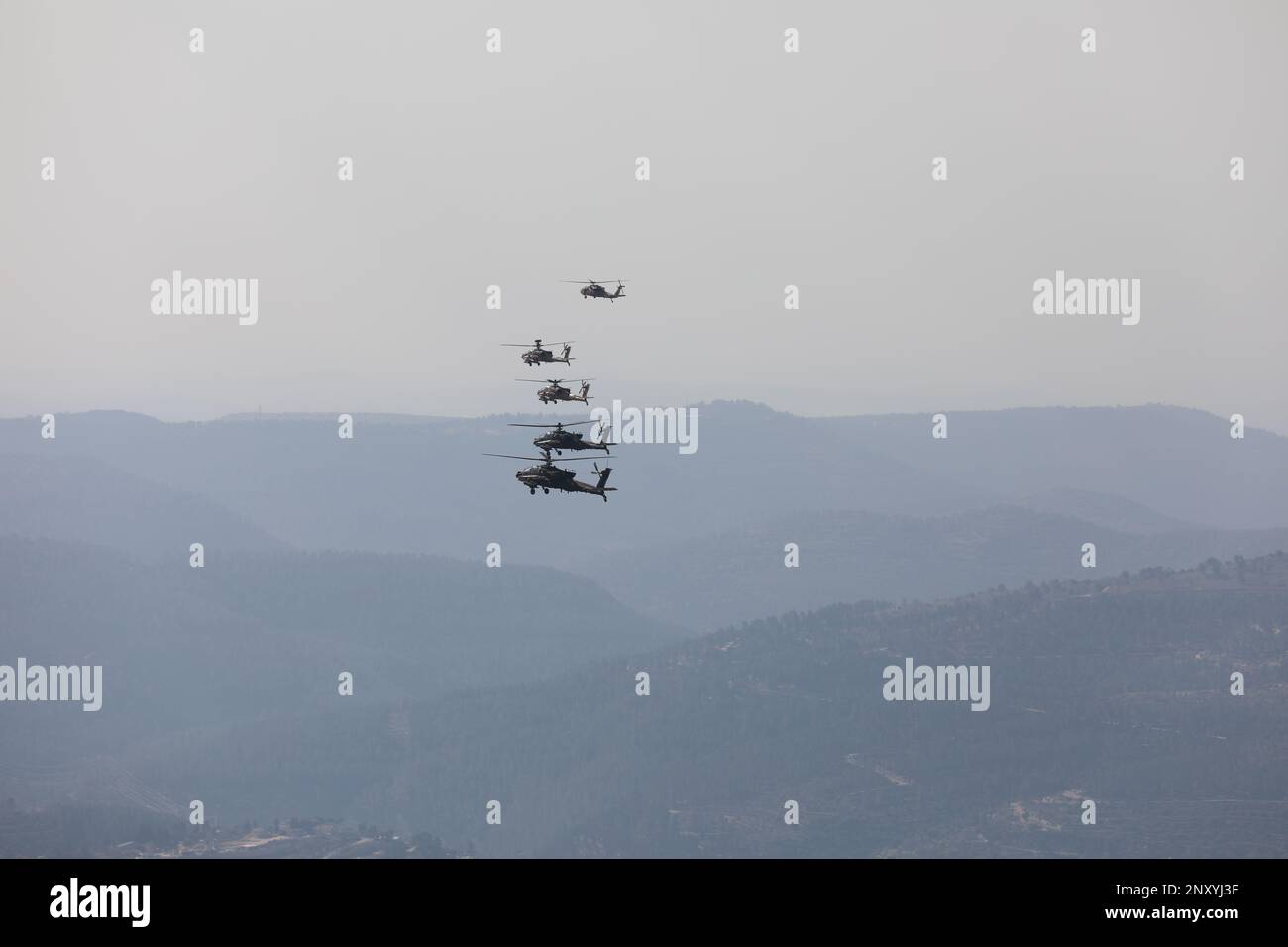 AH-64 Apache Helicopters attached to the 36th Combat Aviation Brigade ...