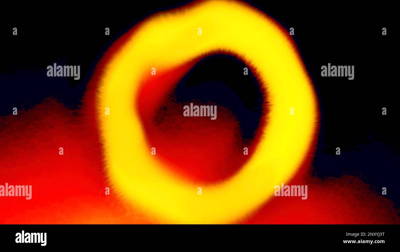 Background with pulsating warm ring. Motion. Effect of thermal visor ...