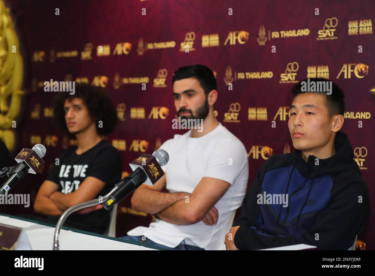 (From left) Emirati football player Omar Abdulrahman, Syrian football ...