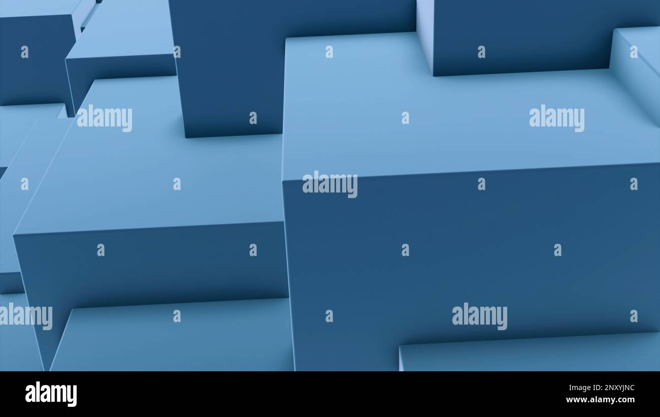 Visual transformation of space into 3d cubes. Design. Background with ...