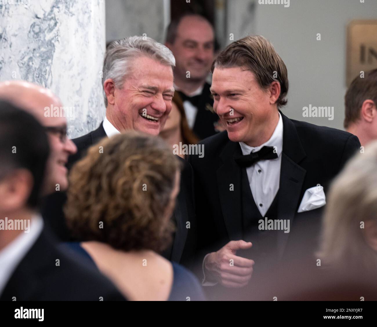 Idaho Gov. Brad Little laughs with his son at the Idaho Inaugural Ball ...