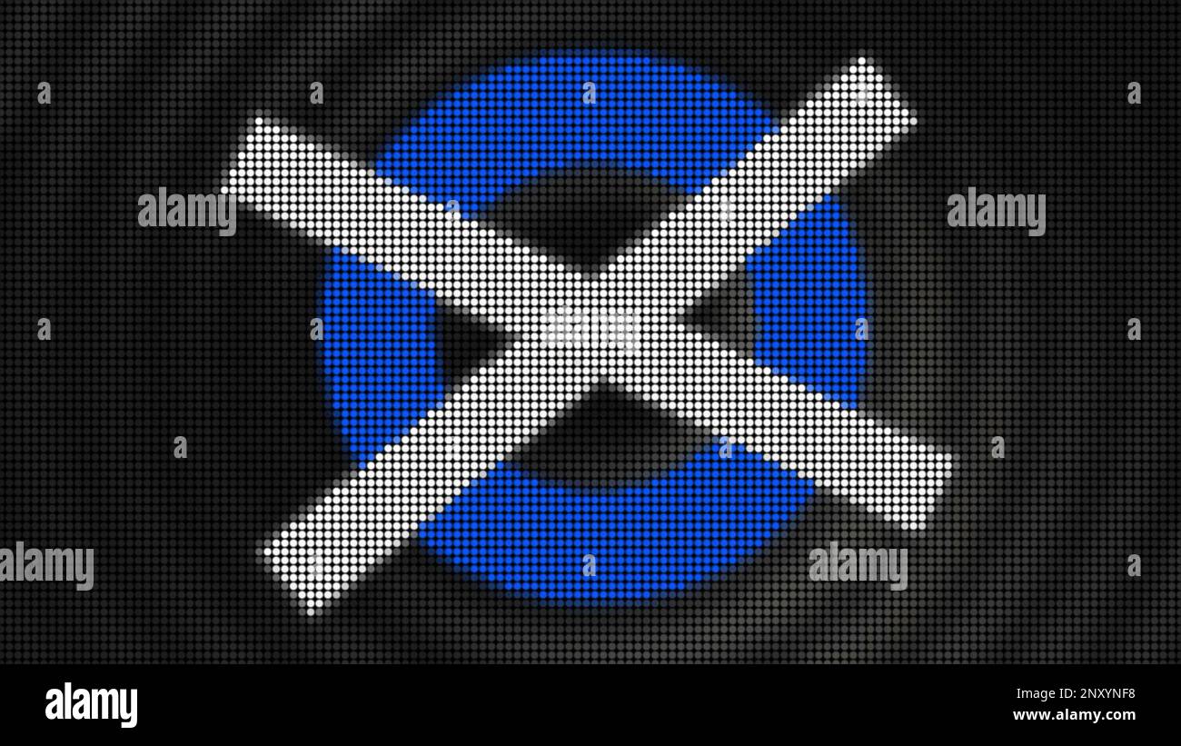 Animation with circle and cross. Motion. Led dots with animated circle ...