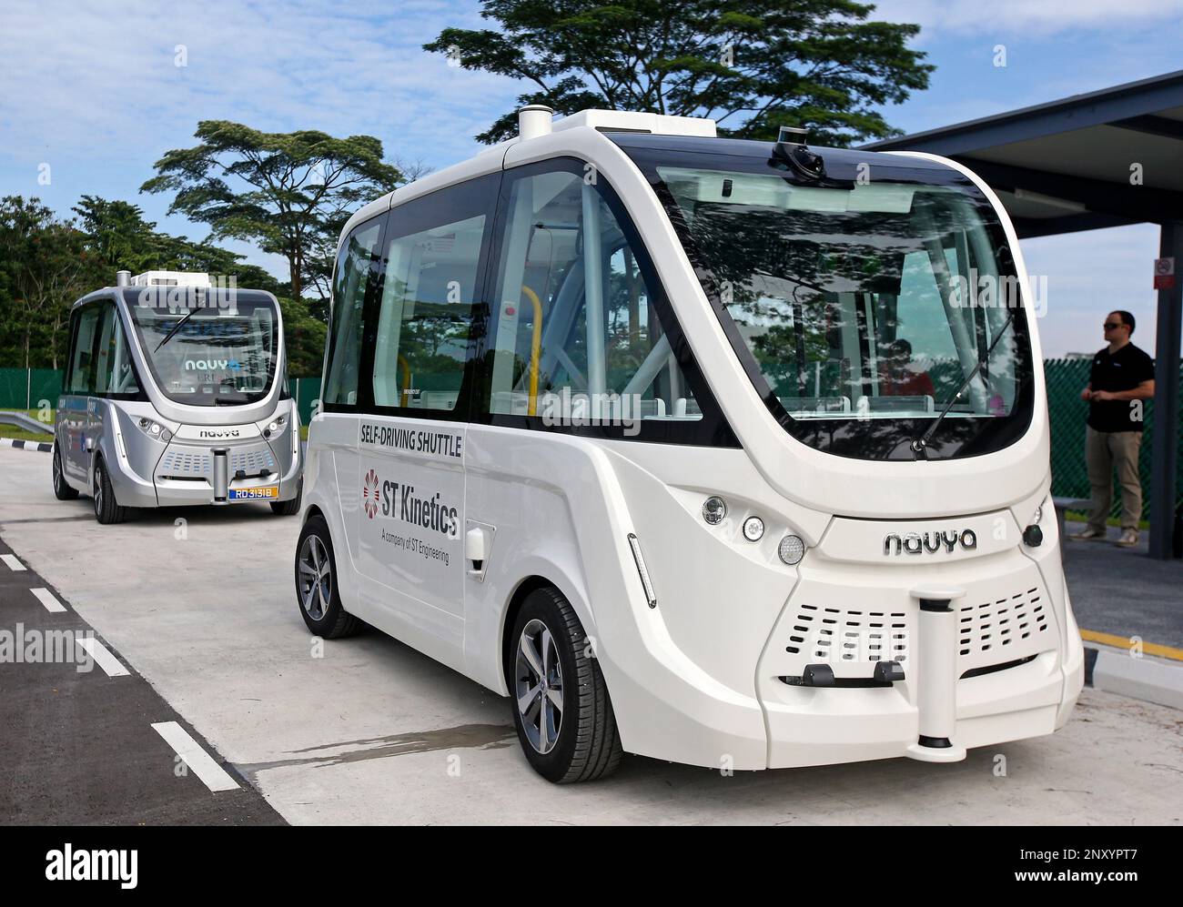 Navya self-driving shuttle bus at the CETRAN Autonomous Vehicle Test ...
