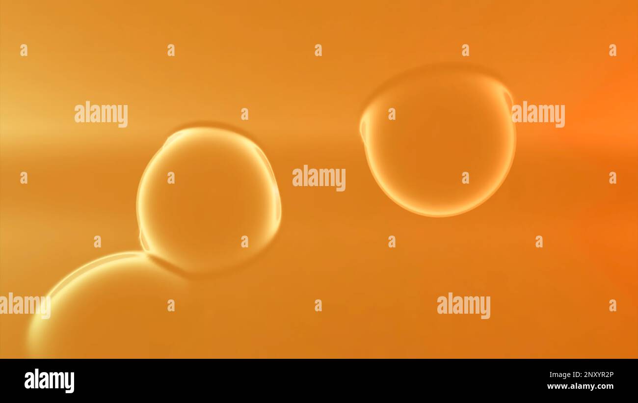 3D liquid bubbles move in space. Design. Balls move and disappear into ...