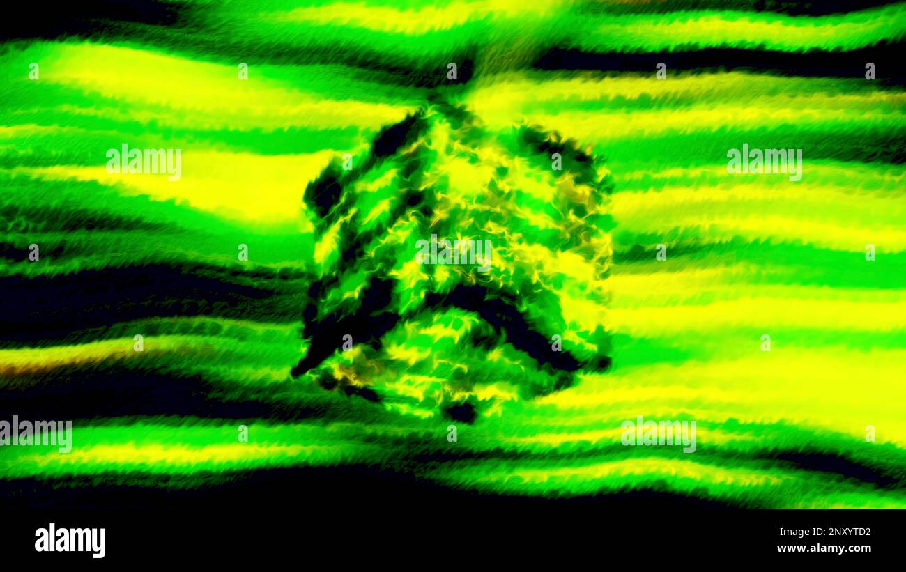 Bright blurry animation of cube and glow. Motion. 3D cube moves apart ...