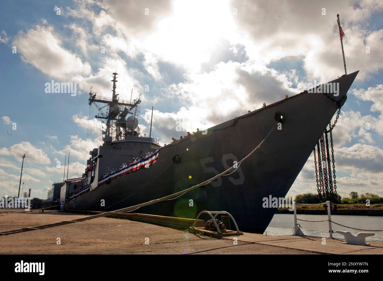 In this Sept. 18, 2015, photo released by the U.S. Navy, the guided ...