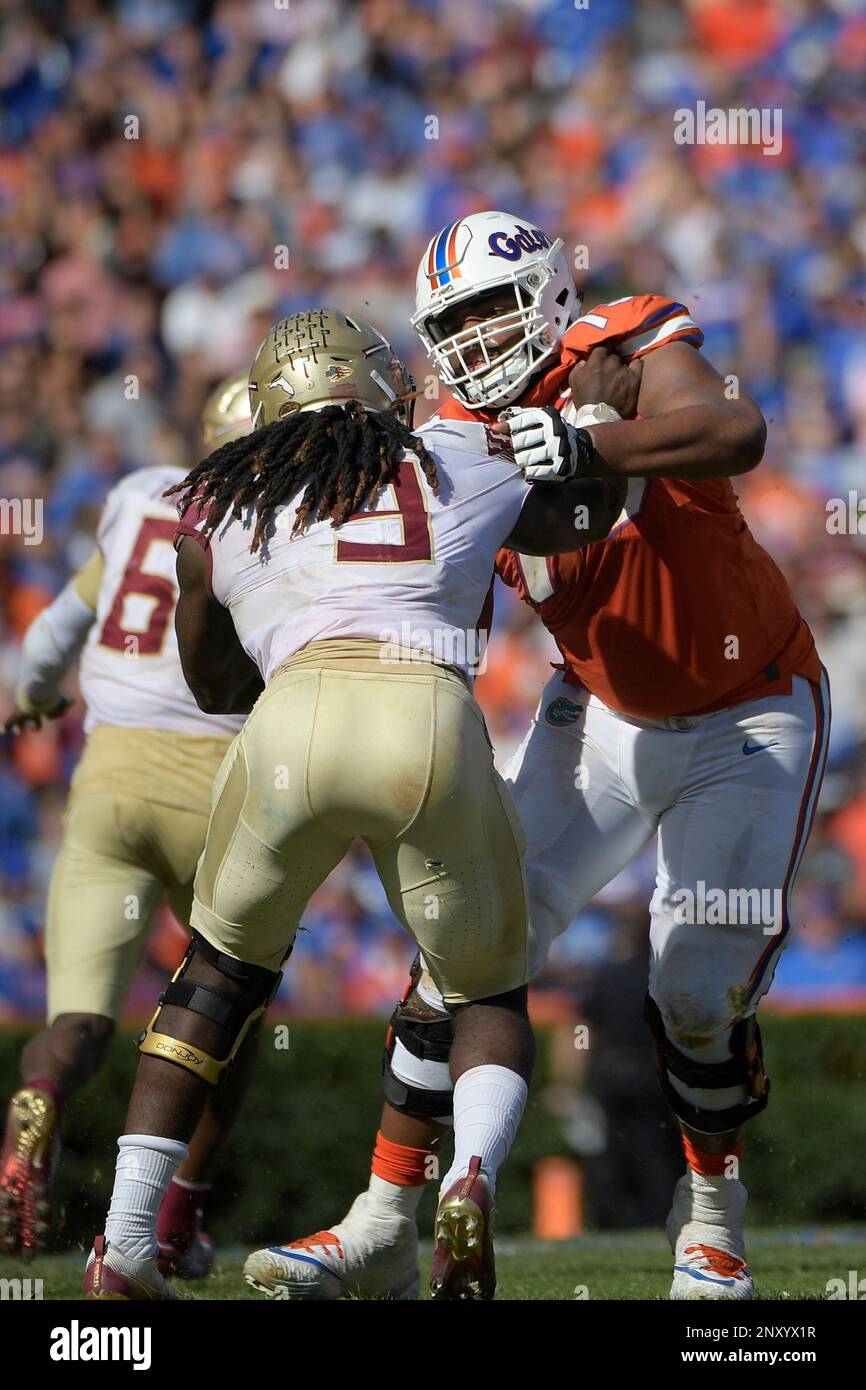 Florida offensive lineman Martez Ivey (73) blocks against Florida State ...