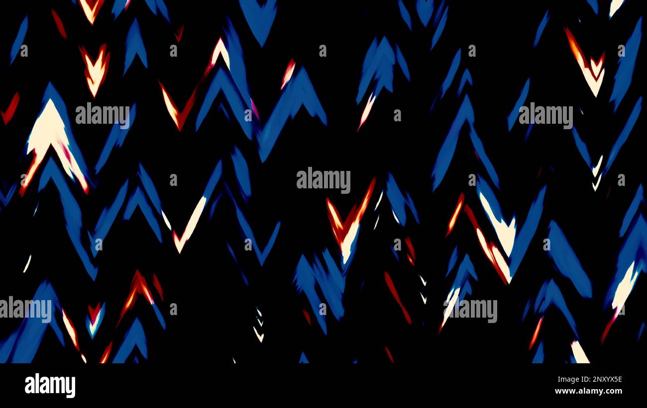 Colorful moving pattern with zigzags. Motion. Moving triangular zigzags with flickering in ...