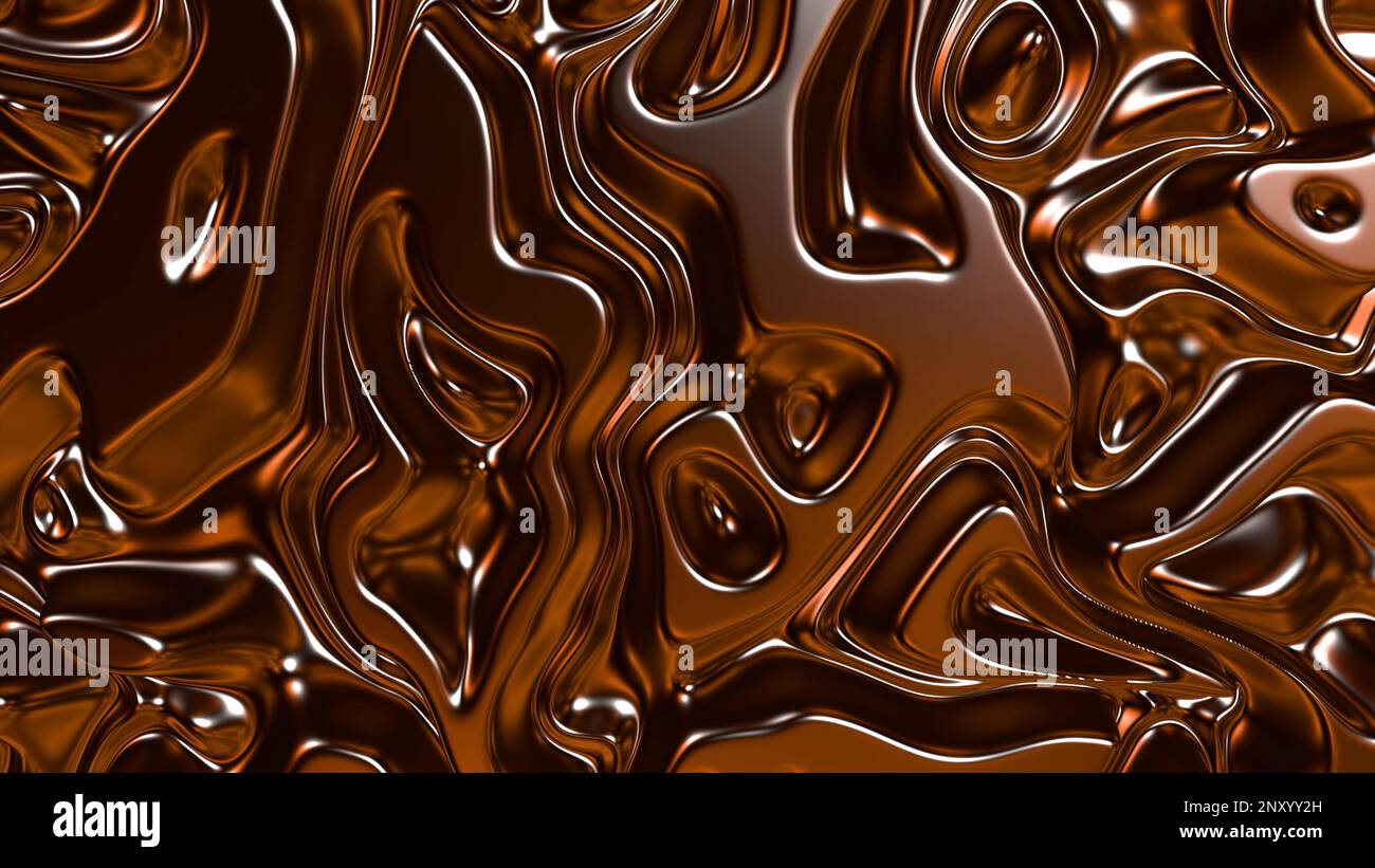 Molten liquid with beautiful patterns. Design. Metallic liquid with ...