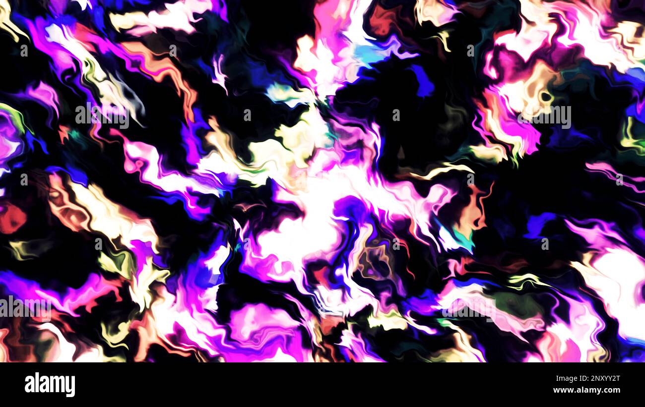 Bright colorful animation with shimmering curved lines. Motion ...