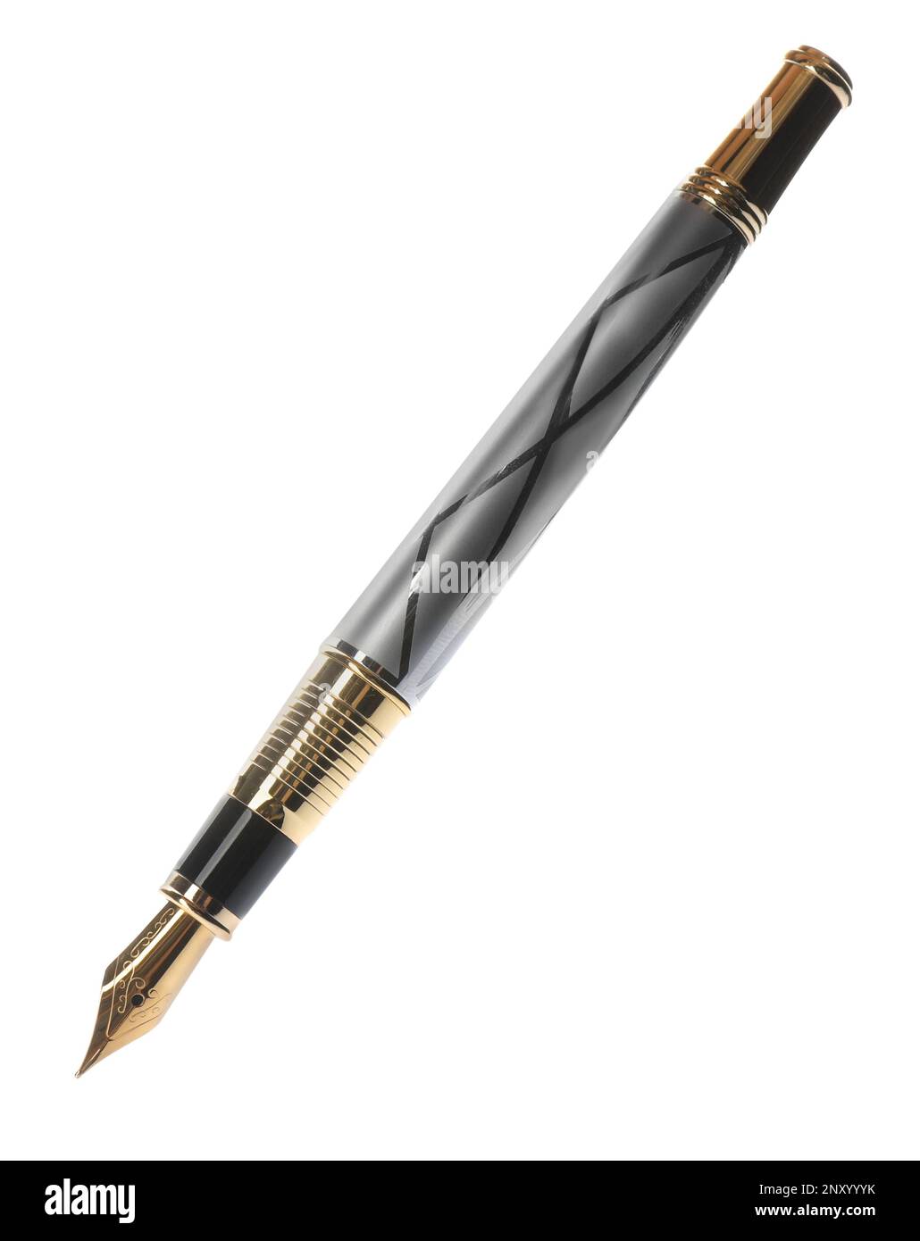 Stylish fountain pen isolated on white. Stationery Stock Photo - Alamy