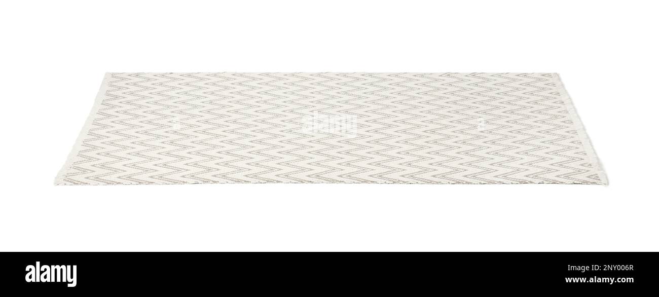 Light carpet with geometric pattern isolated on white Stock Photo - Alamy