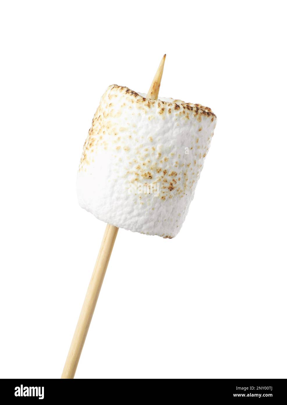 Stick with roasted marshmallow isolated on white Stock Photo - Alamy