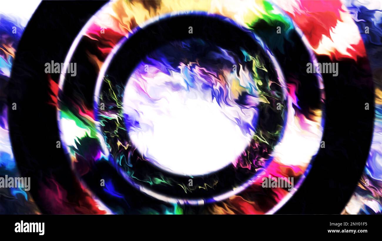 Colorful animation with pulsating rings for attention. Motion. Colorful ...