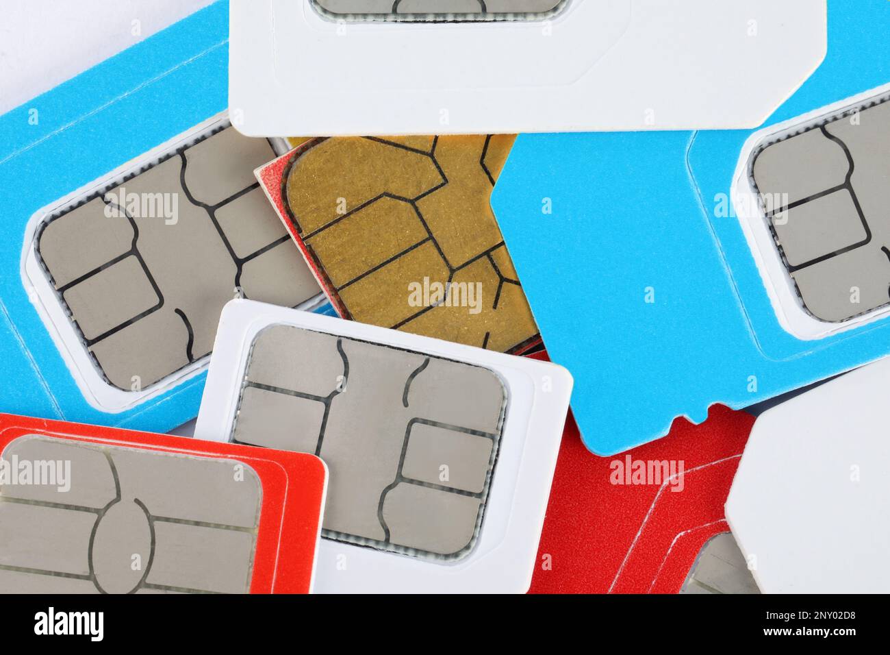 Different SIM cards as background, top view Stock Photo - Alamy